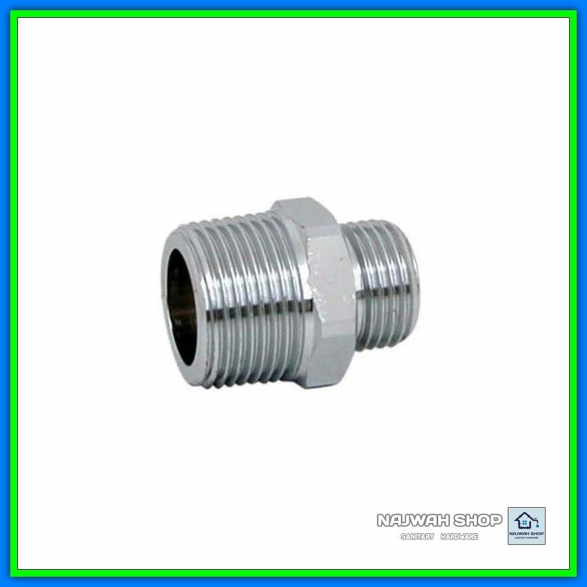 Jual Double Nepel Reducer 3/4 x 1/2" inch San-Ei PT 201 Fitting Hexa Brass Dobel Neple Murah ...