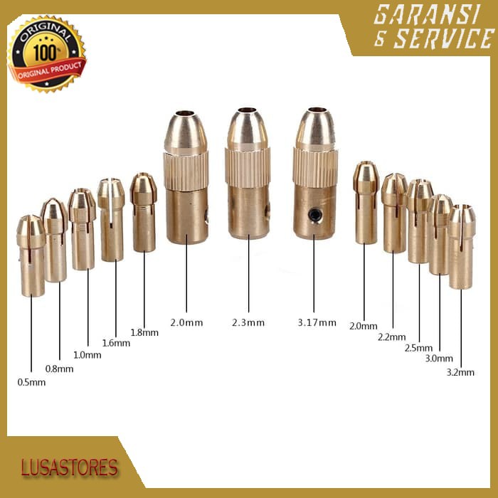 Jual KEPALA BOR Dc Mini grinder COLLET 3 Kepala Klip 10 Collet 1 Kunci ...
