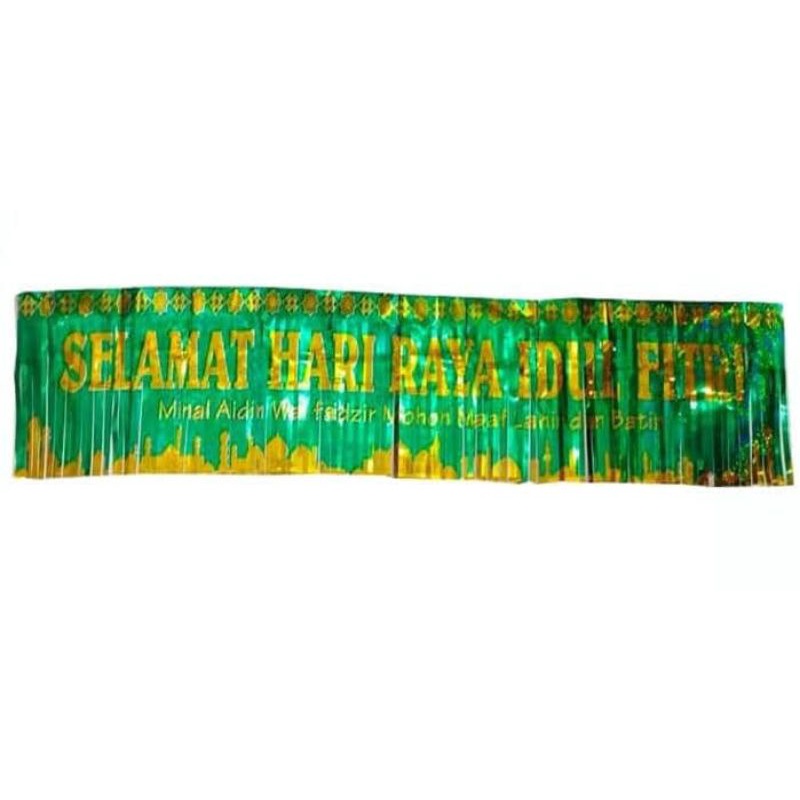Jual banner rumbai metalik selamat idul fitri,banner selamat menunaikan ...
