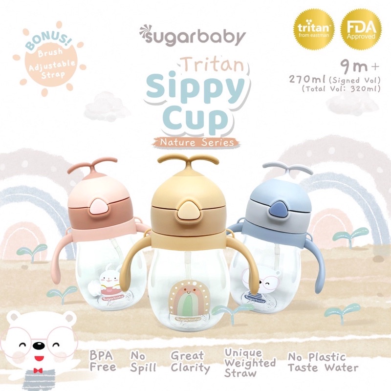 Jual Sugar Baby Tritan Sippy Cup Nature Series Sugarbaby botol minum | Shopee Indonesia
