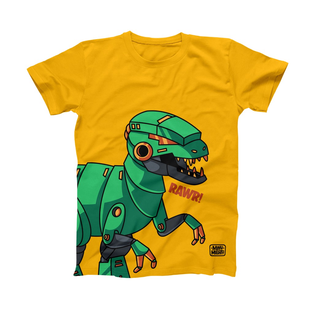 Jual Mini Mighty Baju Anak - Kaos Anak Dinobot Series Mustard | Shopee ...