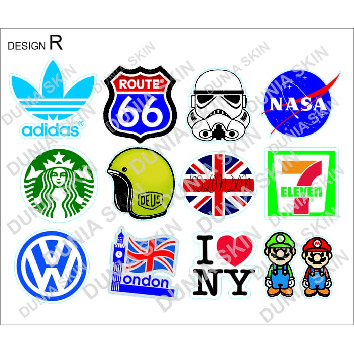 Jual Travel Label / Sticker Koper Rimowa Design R - Mixed Famous Brand ...