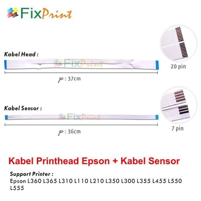 Jual Kabel Head Epson L110 L210 L350 L300 + Kabel Sensor (2 Pair) New ...