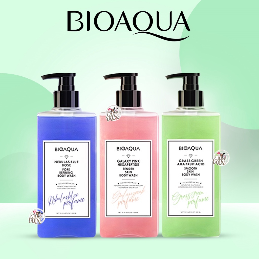 Jual BIOAQUA PARFUME BODY WASH 400ML ( NEBULAS BLUE / GALAXY PINK / GRASS GREEN ) | Shopee Indonesia