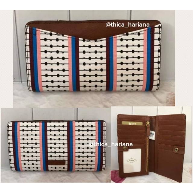 Jual DOMPET FOSSIL CAROLINE BIFOLD WALLET RFID ECRU | Shopee Indonesia