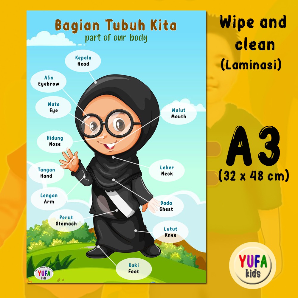 Jual 076 Poster anggota tubuh part 2 - Poster Edukasi Anak - Poster ...