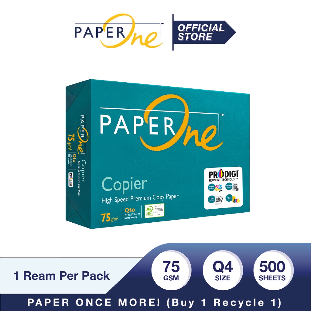 Jual Paperone Kertas Q4 75gr Copier 1 Rim 500 Lembar Kertas Hvs Q4