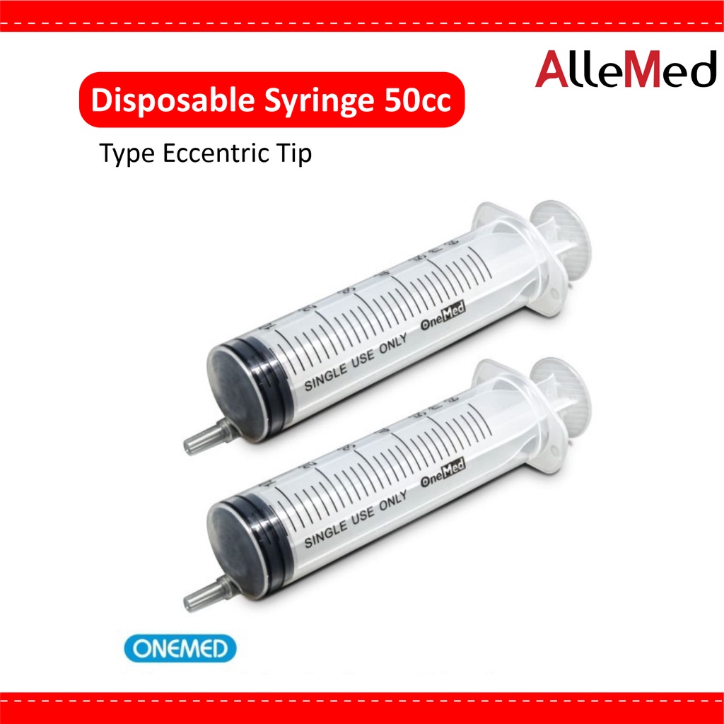 Jual OneMed Syringe 50 cc Eccentric Tip Spuit 50 ml Lubang Samping ...