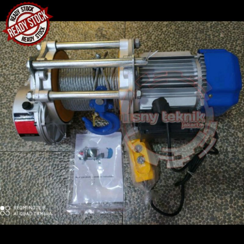 Jual Original Electric Wire Hoist Katrol Seling Otomatis 1200kg x 20 ...