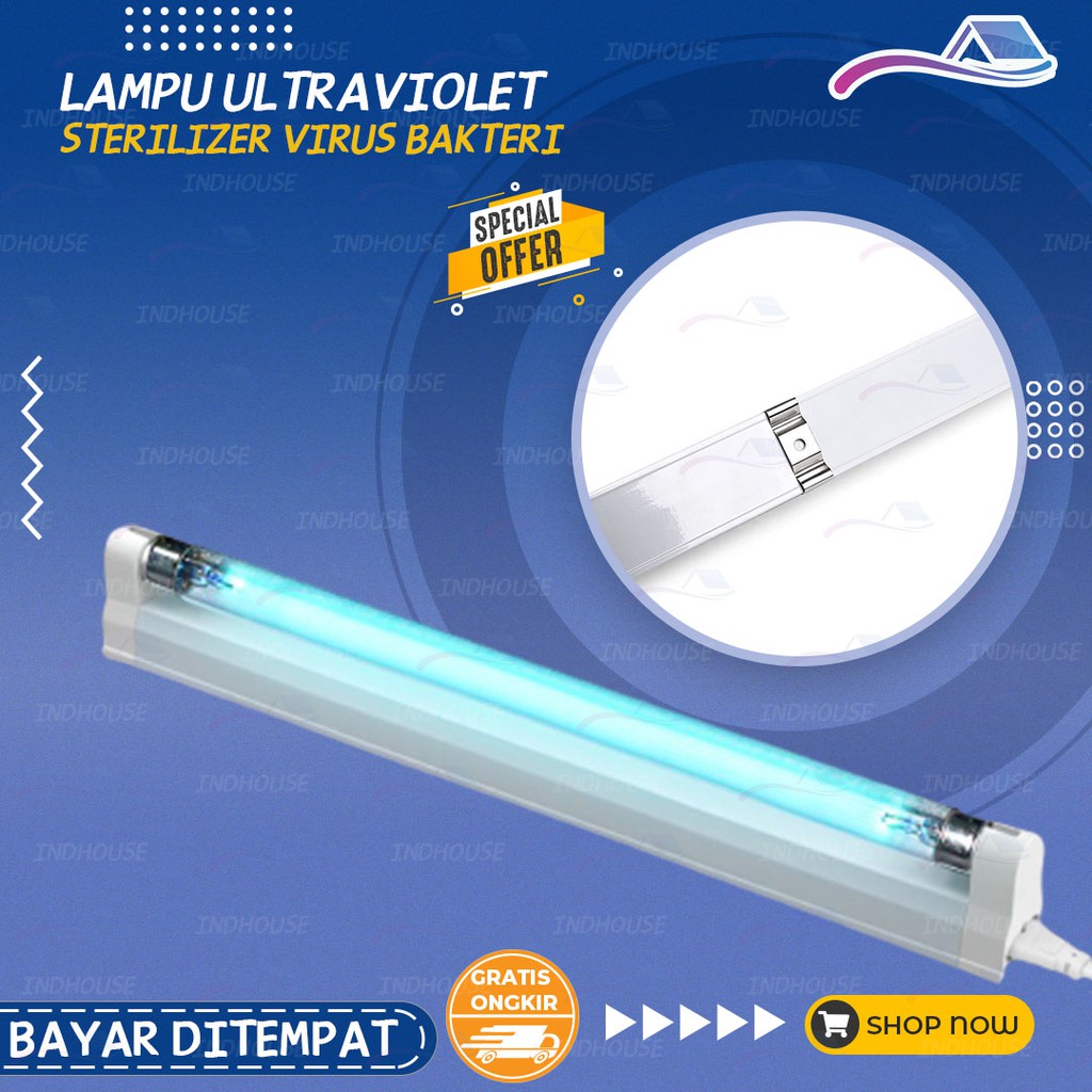 Jual Lampu UV Ultraviolet Sterilizer Anti Virus Bakteri Tungau Pembunuh Kuman 8 Watt | Shopee ...