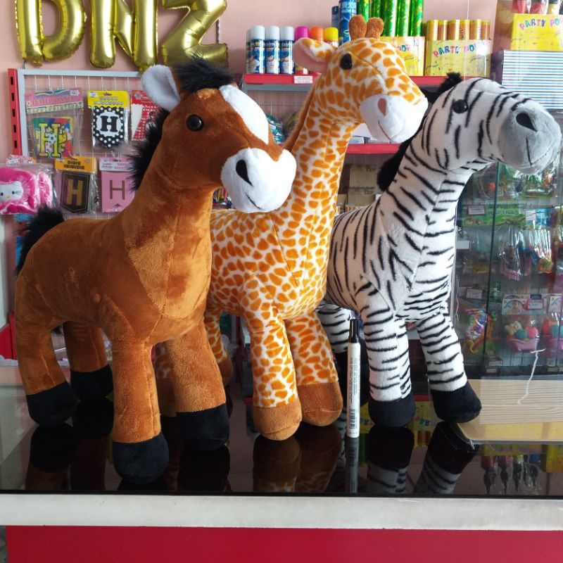 Jual Boneka Binatang Kuda Jerapah Zebra Keledai Hewan Animal | Shopee ...
