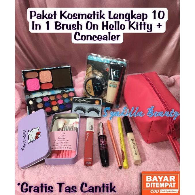 Jual Paket Kosmetik Super Lengkap 10 In 1 Kuas Makeup Set Hello Kitty ...