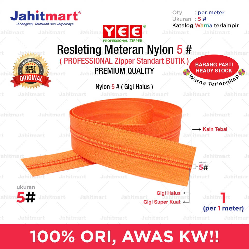 Jual RESLETING ROLL "YEE" / RITSLETING METERAN 5# "1 METER" (PER-METER ...