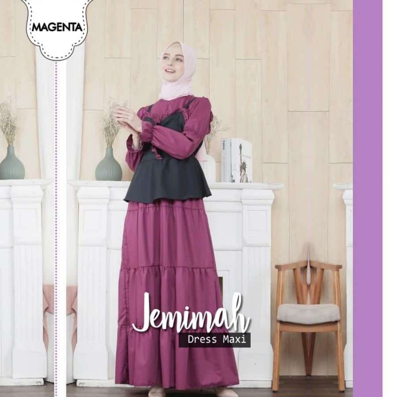 Jual JEMIMAH MAXI BAHAN FULL MOSCREPE,(JCL) | Shopee Indonesia