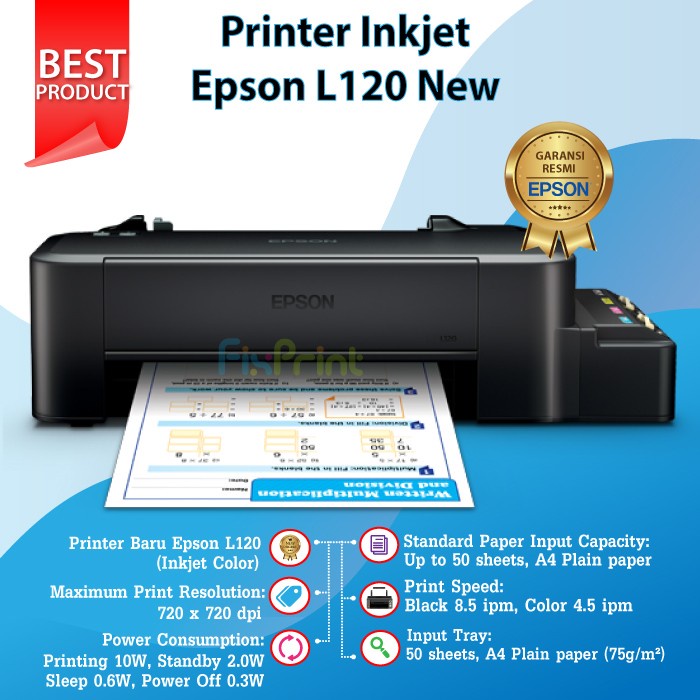 Jual Printer Epson L120 Ink Tank Printer Epson L120 L 120 l120 Infus System - ORIGINAL INK ...