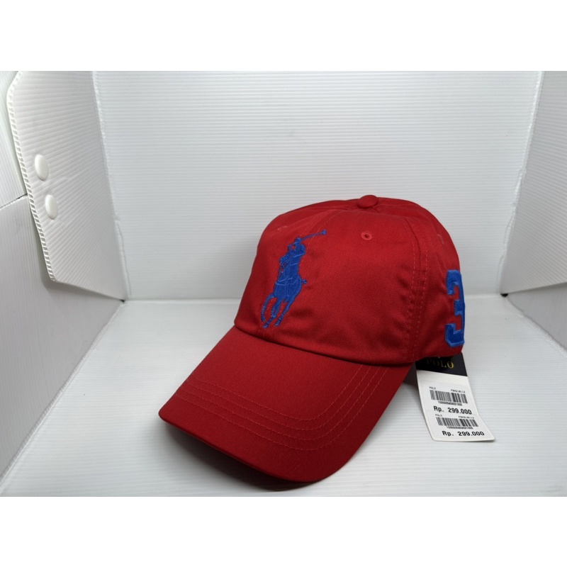 Jual Topi POLO Merah Big Pony Leather Strap Original | Shopee Indonesia