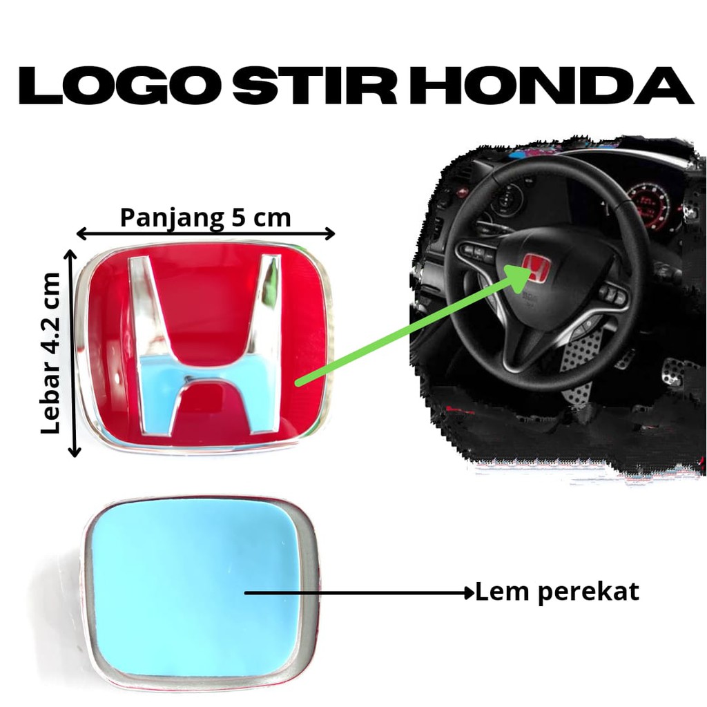 Jual Logo Stir Honda CRV HRV JAZZ MOBILIO BRIO BRV CIVIC TURBO Original ...