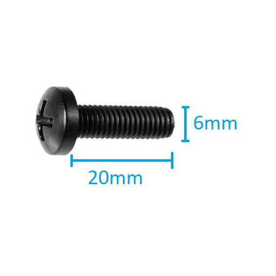 Jual 4Pcs Nylon Screw Baud Plastik Plastic M6x20 M6 20mm 2cm bold ...