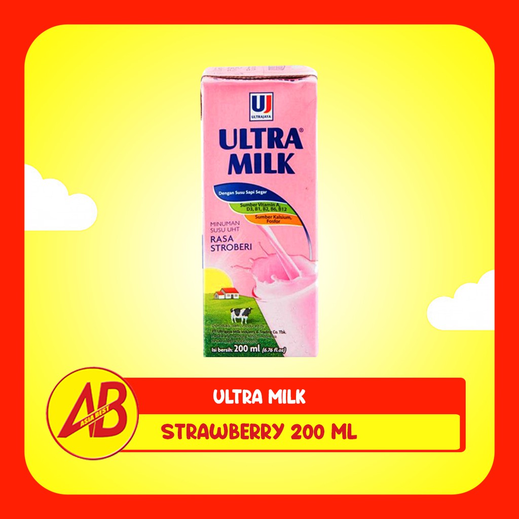 Jual ULTRA MILK STRAWBERRY 200 ML / SUSU UHT CAIR | Shopee Indonesia