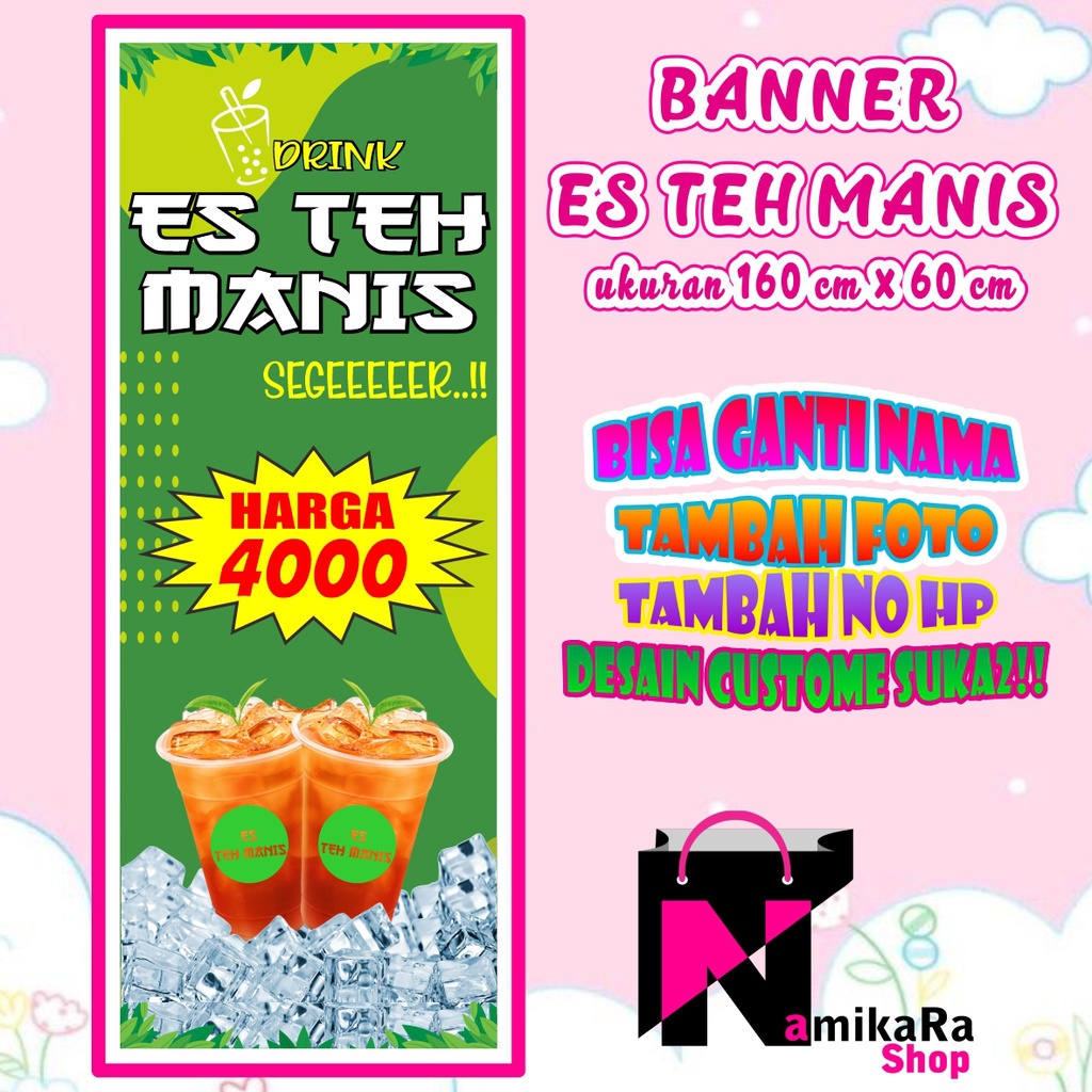 Jual Spanduk Banner Backdrop Es teh Manis / Banner teh Manis / Spanduk ...