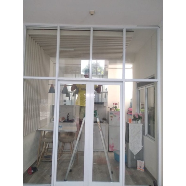 Jual partisi kaca aluminium custom / pintu ruko | Shopee Indonesia