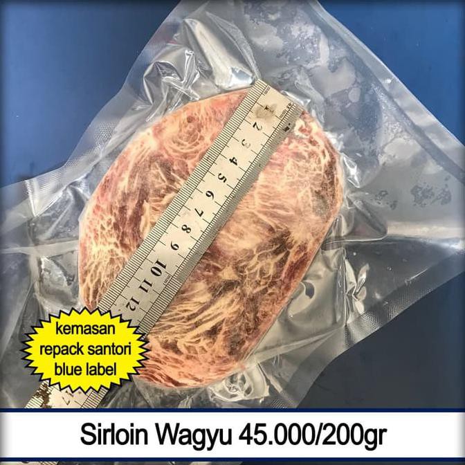 Jual Daging Wagyu Sirloin / Beef Premium Steak Santori Blue Label 200g ...