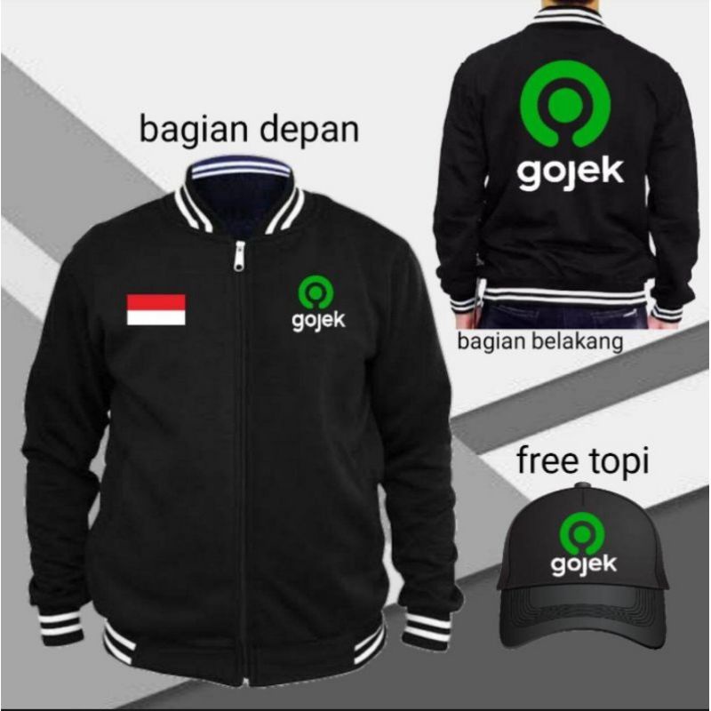 Jual JAKET SWEATER HOODIE RESLETING GoJek TERBARU JAKET POLOS | Shopee ...