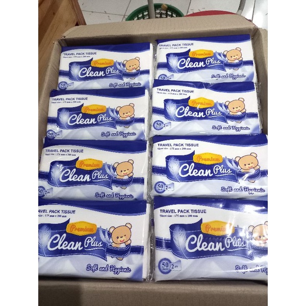 Jual tissue travel pack cleanplus 50 sheet paket 10 pcs | Shopee Indonesia