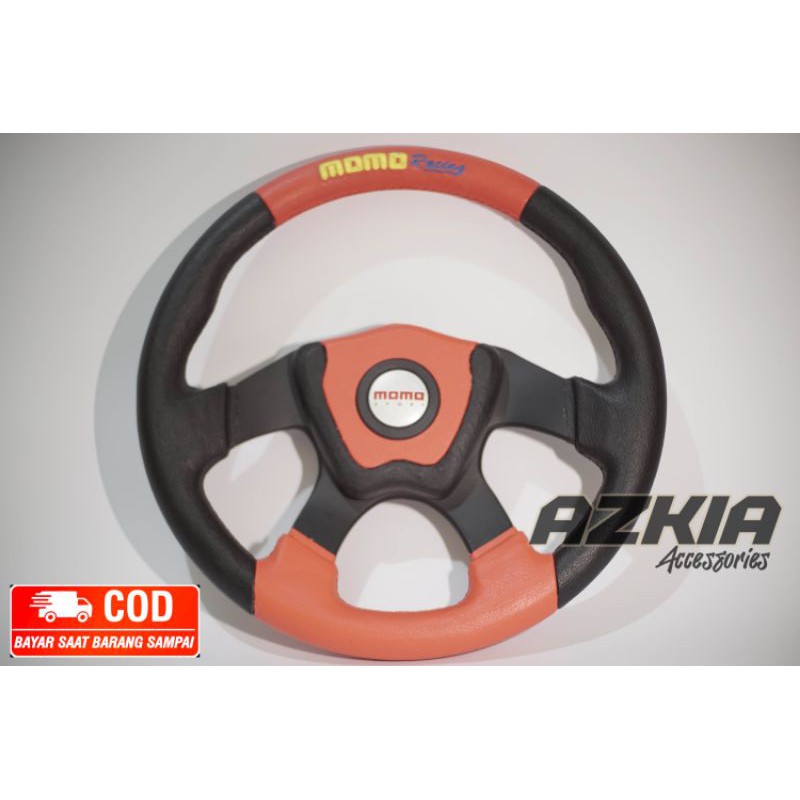 Jual setir mobil 14 inci ring 4 tutup warna merah/ setir universal ...