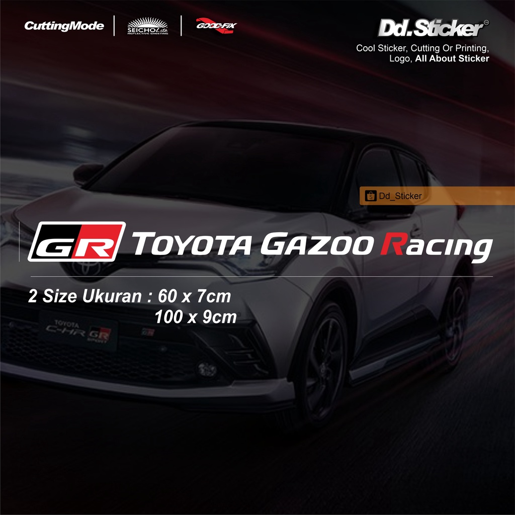 Jual TOYOTA GAZOO RACING 60cm 100cm (Kaca depan) | Cutting Sticker ...