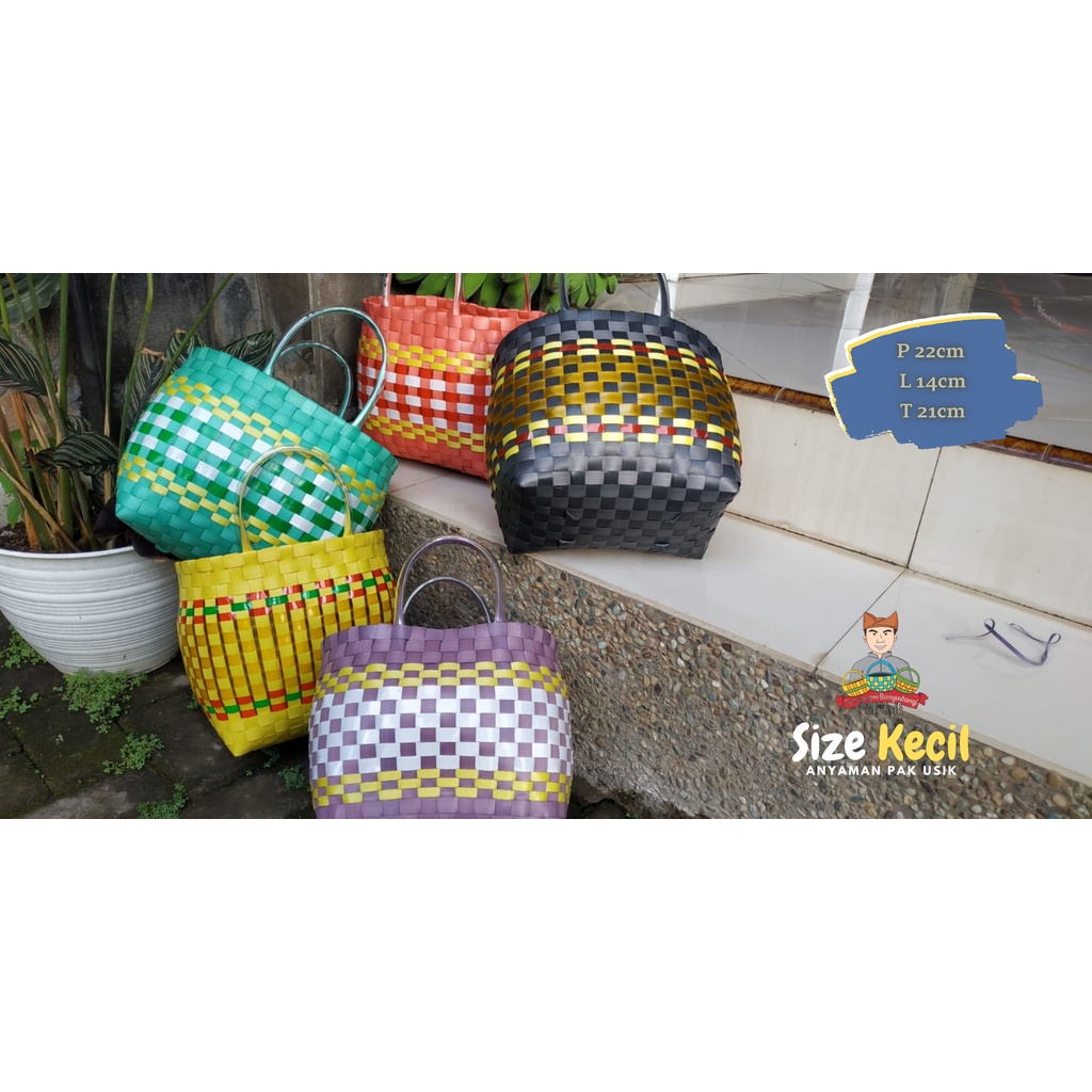 Jual (Lurik Kaca_K) Kecil Size 22x14x21cm Tas Anyam/Tas anyaman/Wadah ...