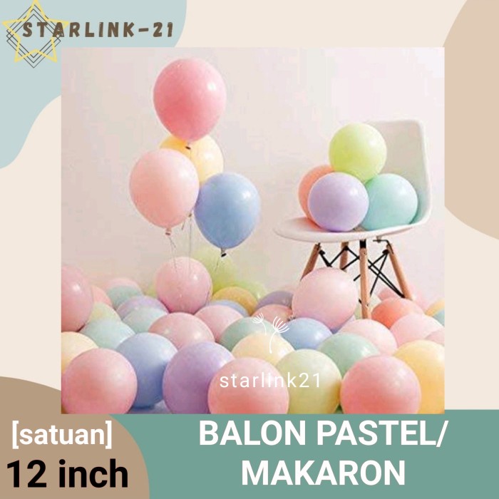 Jual BALON PASTEL l BALON MACARON l Balon Dekor Pesta Ultah 12 inch ...