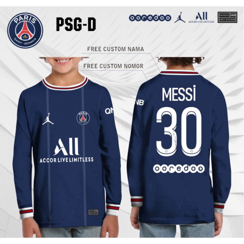 Jual Baju Kaos Jersey bola MESSI PSG baju messi ANAK lengan panjang ... Jual Baju Kaos Jersey bola MESSI PSG baju messi ANAK lengan panjang ...