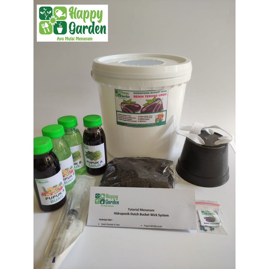 Jual PAKET HIDROPONIK DUTCH BUCKET WICK TERONG UNGU LENGKAP BERKUALITAS ...