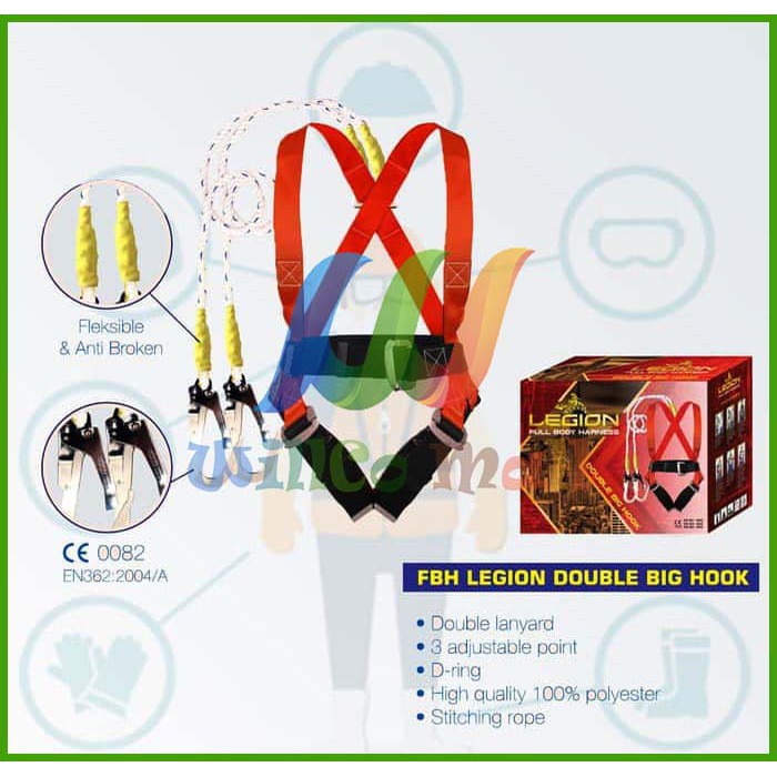 Jual FULL BODY HARNESS DOUBLE BASIC BIG HOOK Merk Legion | Shopee Indonesia