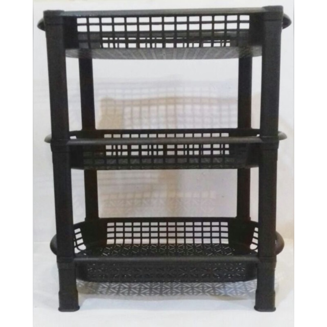 Jual Rak susun 3 rak serbaguna/bumbu/kosmetik/dokumen Athena hitam HW ...