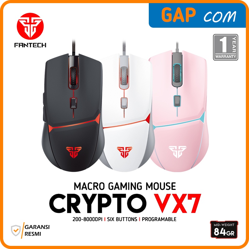 Jual Mouse Gaming Macro Fantech VX7 Crypto RGB Gaming Mouse | Shopee ...