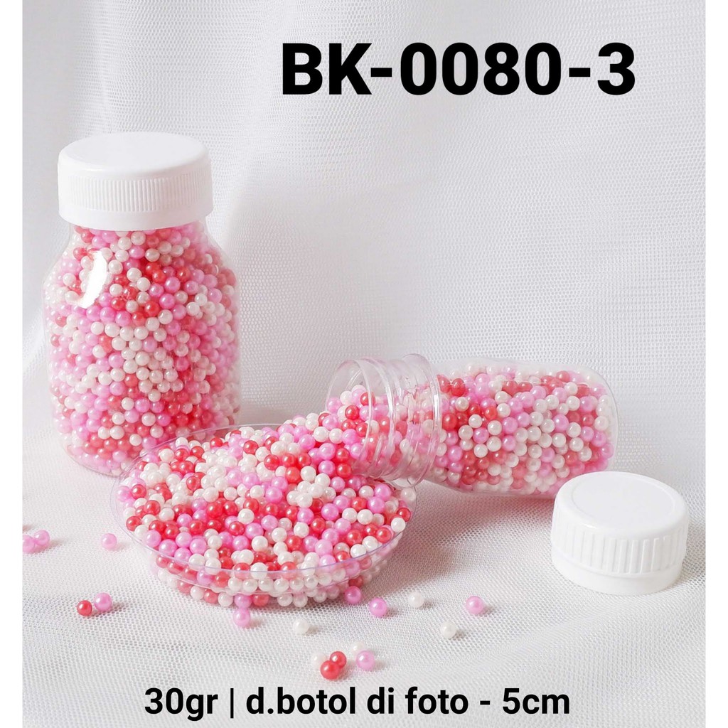 Jual BK-0080-3 Sprinkles sprinkle sprinkel 30 gram mutiara mix pink ...