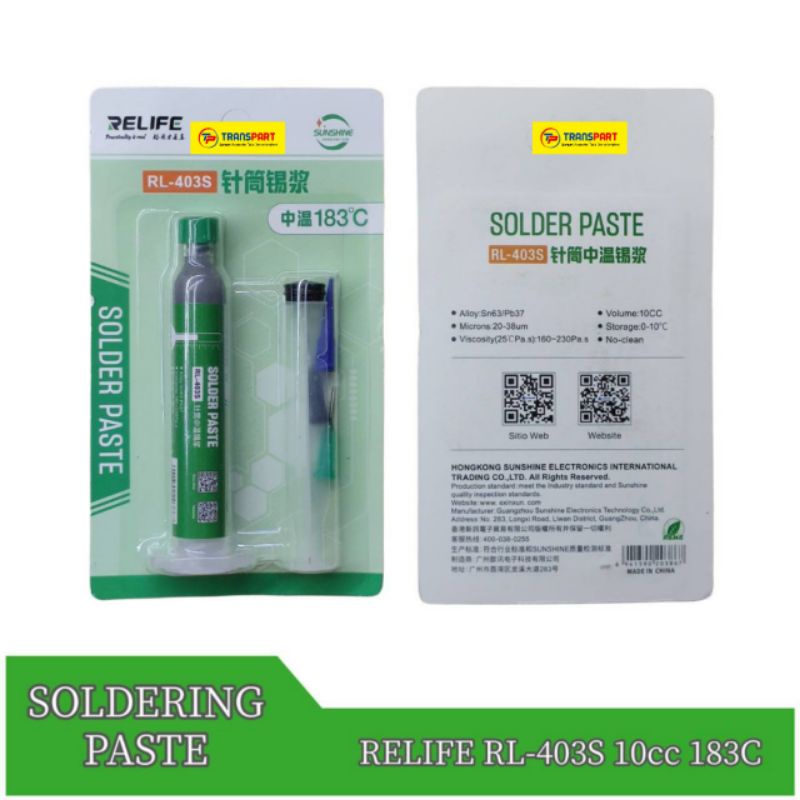 Jual Soldering Paste RELIFE RL-403S 10cc 183C | Shopee Indonesia