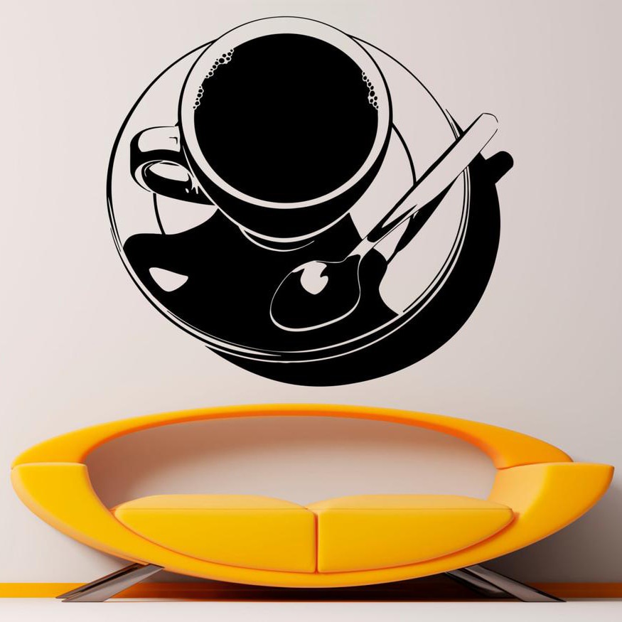 Jual Stiker Dinding Kopi Dekorasi Kafe Cup of Coffee Wall Decal Cafe ...