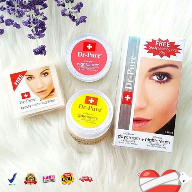 Jual DR PURE SET-PAKET CREAM DR PURE (Day+ Night+Sabun) original 100% ...