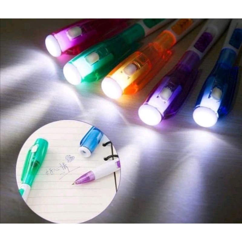 Jual ballpoint lampu led / pulpen senter / pena lampu / Alat tulis ...