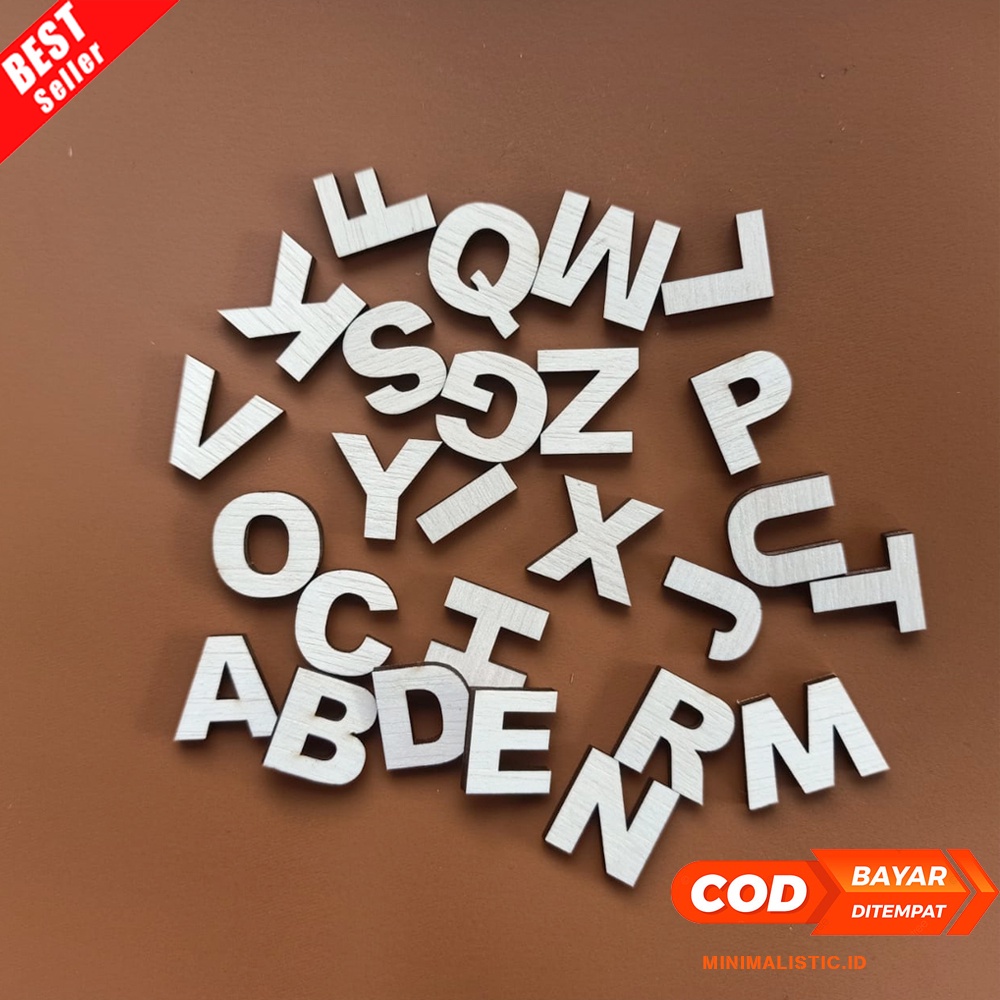 Jual Huruf Kayu Alfabet Kayu Wooden Letters Abc Ukuran 5cm 7cm 10cm ...
