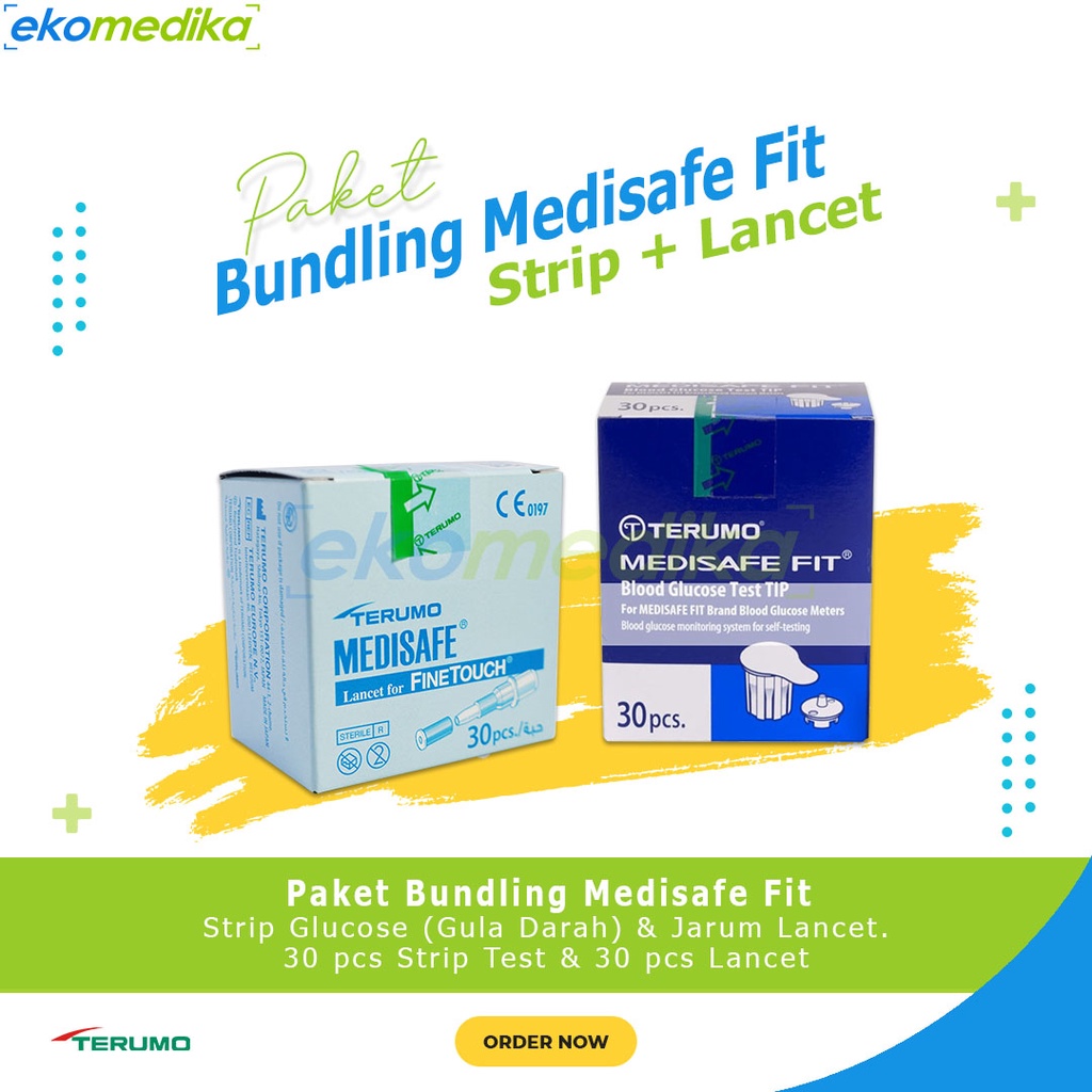 Jual Terumo Medisafe Strip Blood Gluchose 30T + Lancet for Fine Touch ...