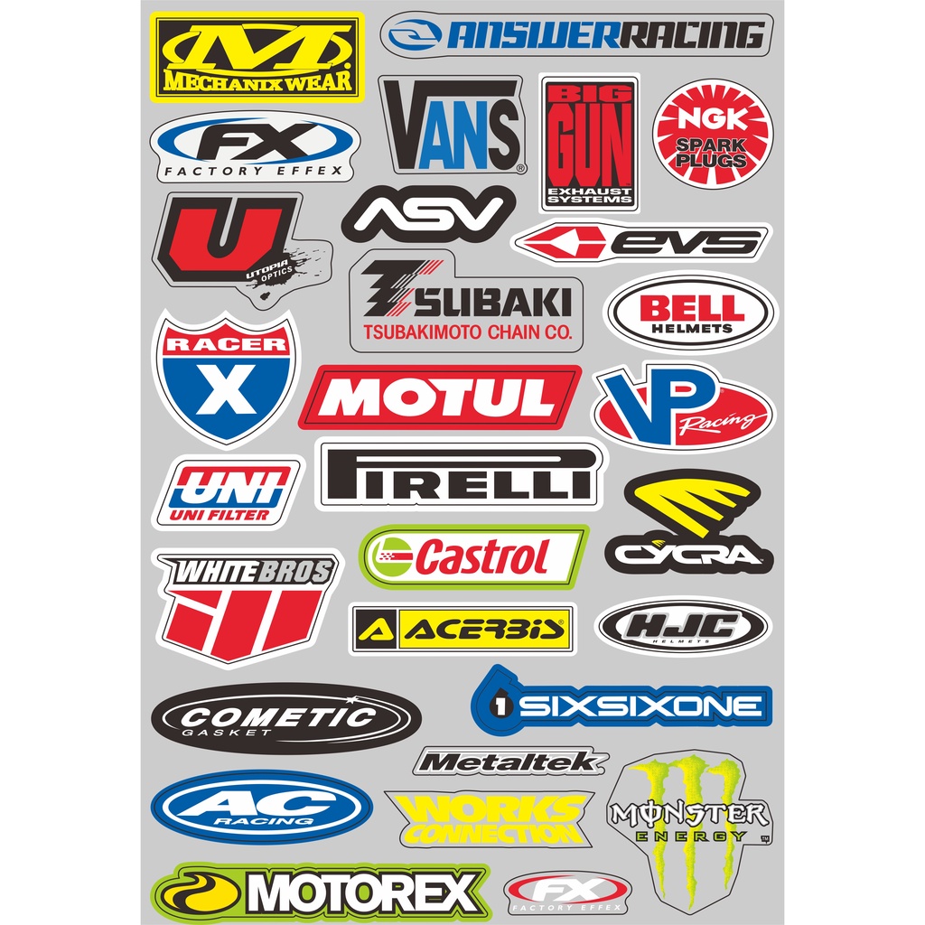 Jual STIKER PACK RACING ISI banyak Stiker Racing Stiker Motor Sticker ...