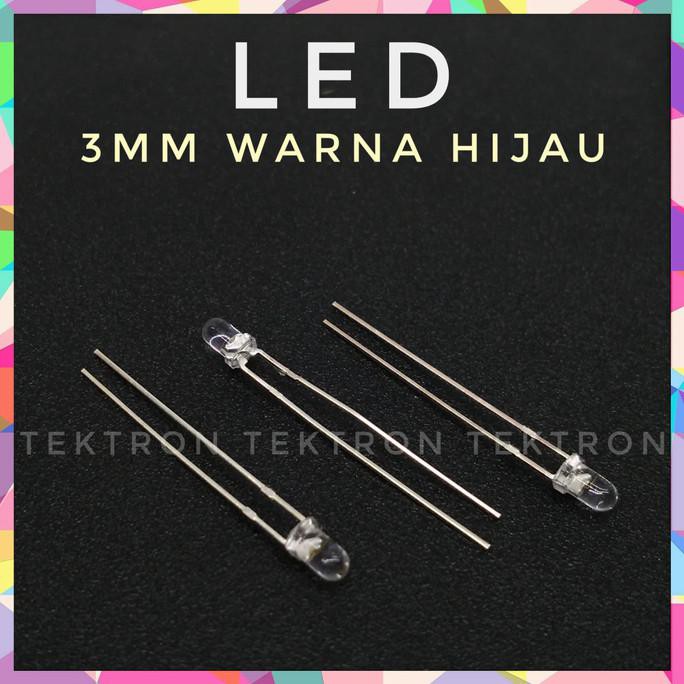 Jual LED 3mm bening nyala warna hijau indikator tektron22 Kualitas Baik ...