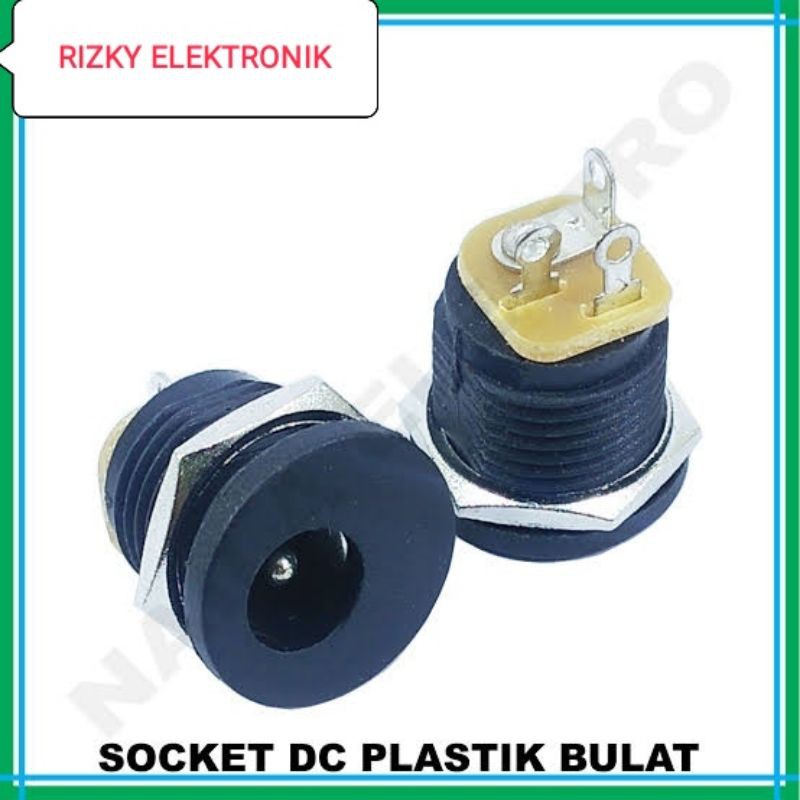 Jual Socket Connector DC Bulat Female Power Mount Box Arduino | Shopee ...