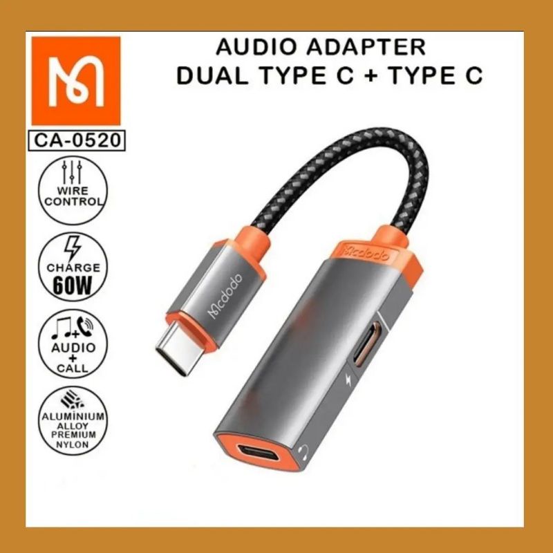 Jual MCDODO ADAPTER DUAL TYPE C TO TYPE C | Shopee Indonesia