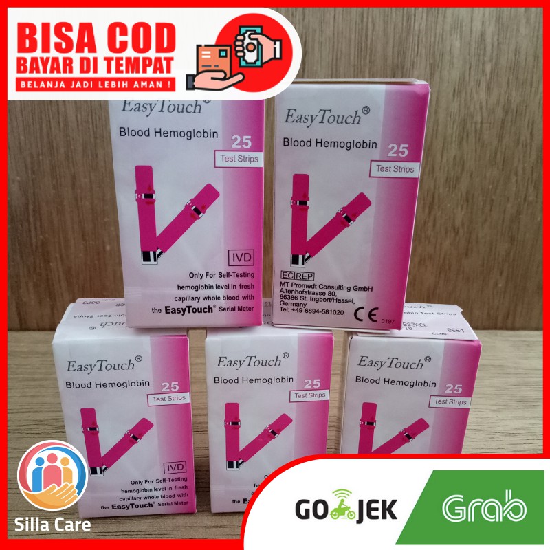 Jual EASY TOUCH STRIP HEMOGLOBIN ALAT TES STIK HB ISI 25 TEST STRIPS ...