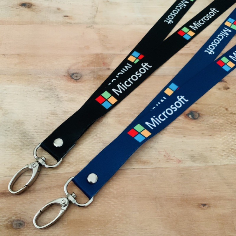 Jual Lanyard Printing Gantungan ID Card Microsoft Real Pick | Shopee ...